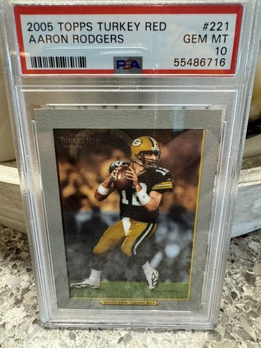 PSA 10 Aaron Rodgers 2005 Topps Turkey Red #221 RC Rookie Card GEM MINT ...