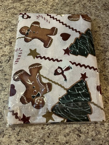 Vintage Christmas Gingerbread Man Tablecloth 60”x102” Oblong New | eBay ...