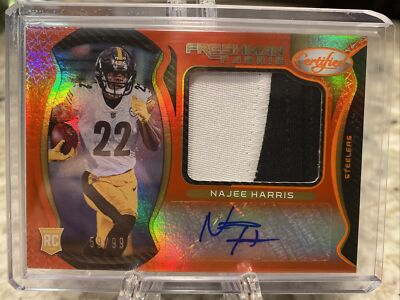 Najee Harris Certified Freshman Fabric Patch Auto Rookie RPA Orange /99 ...
