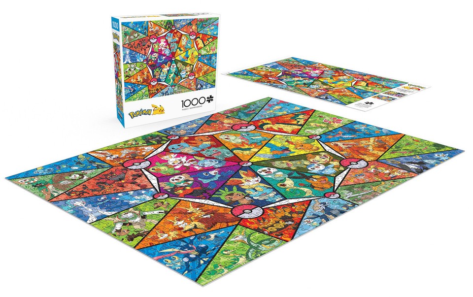 Pokemon: Stained Glass Starters - Buffalo Games 1000pc Quality Jigsaw ...