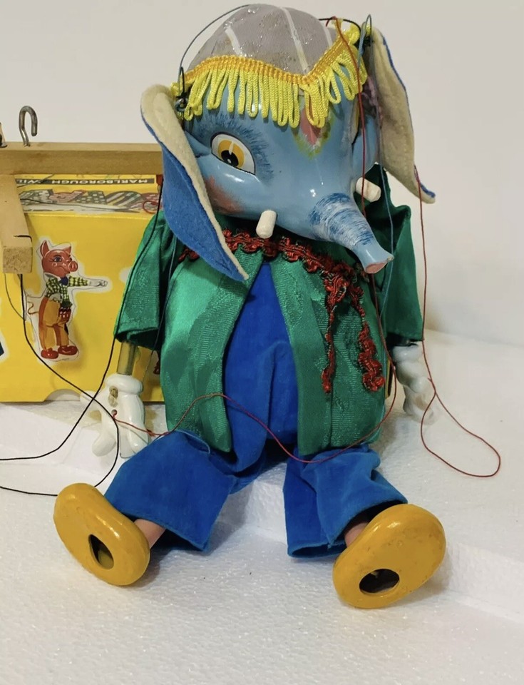 RARE! VTG PELHAM PUPPET ELEPHANT MARIONETTE ORIGINAL BOX | eBay