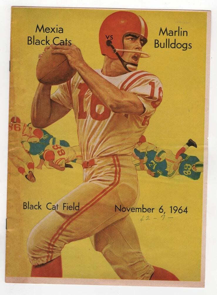 1964 Texas High School Football Program Mexia v Marlin Bulldogs 11/6 ...