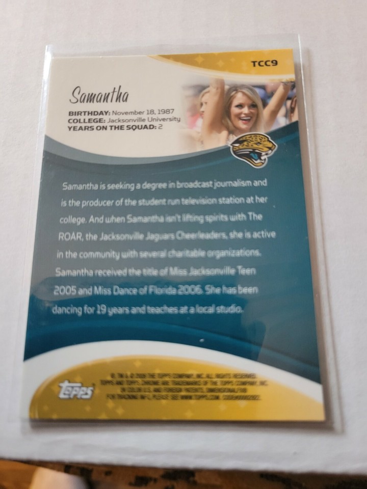 2009 Topps Chrome Cheerleaders #TCC9 Samantha - Jacksonville Jaguars | eBay