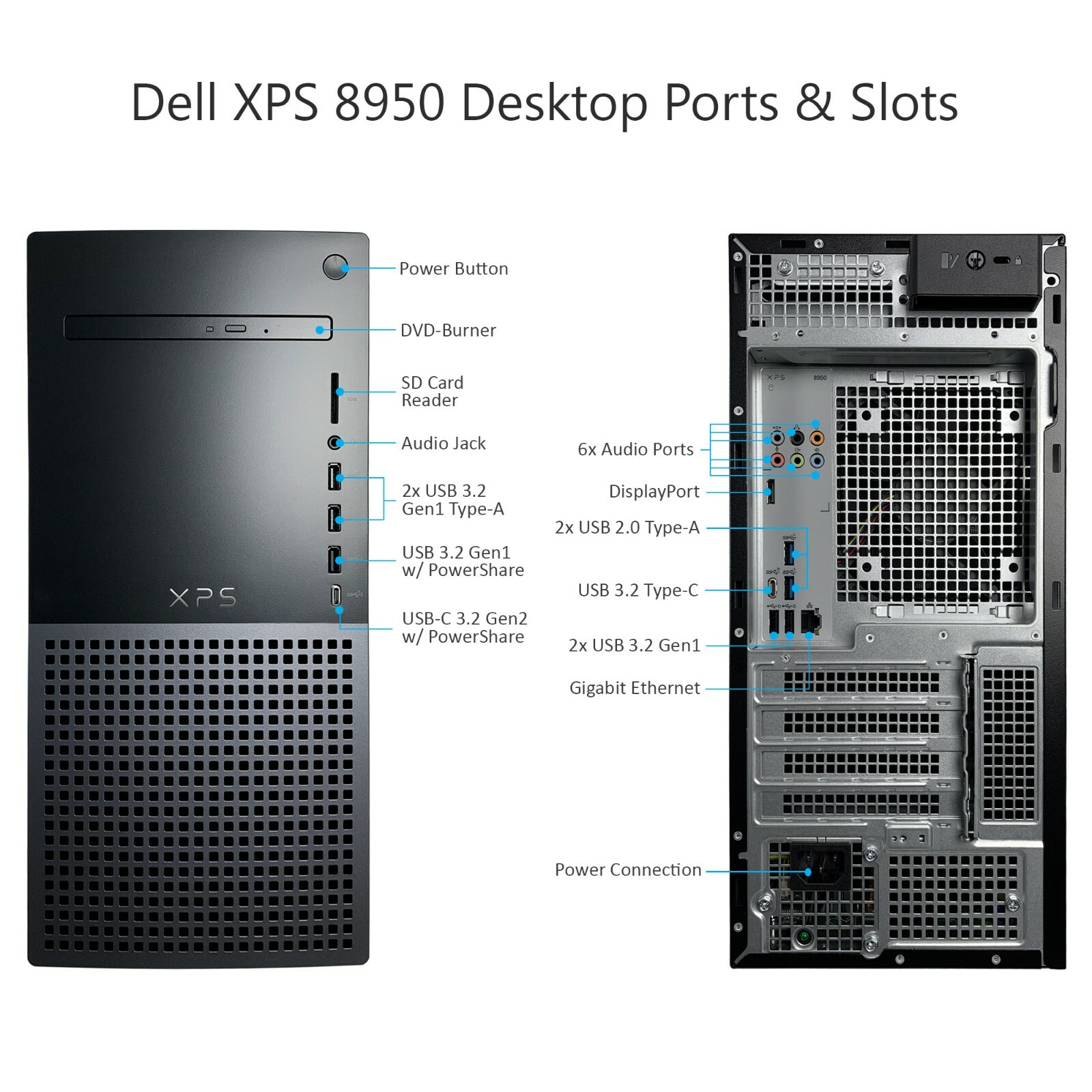 Dell XPS 8950 Desktop Computer - i7-12700K CPU UHD Graphics 770 GPU ...