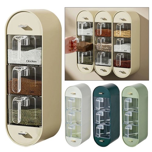 1Pcs Plastic Seasoning Shelf Storage Salt Pepper Rack New Spice ...