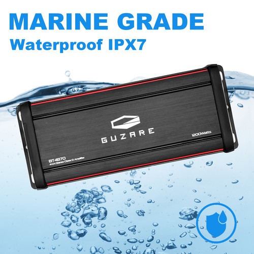 MARINE WATERPROOF AMPLIFIER GRADE 4-CHANNEL 1200W BOAT AMP GUZARE ...