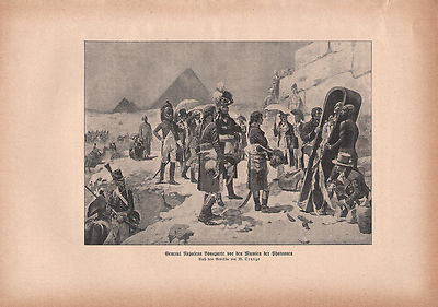 1903 Historique Allemand Imprimé ~ Général Napoléon The Mummies ...