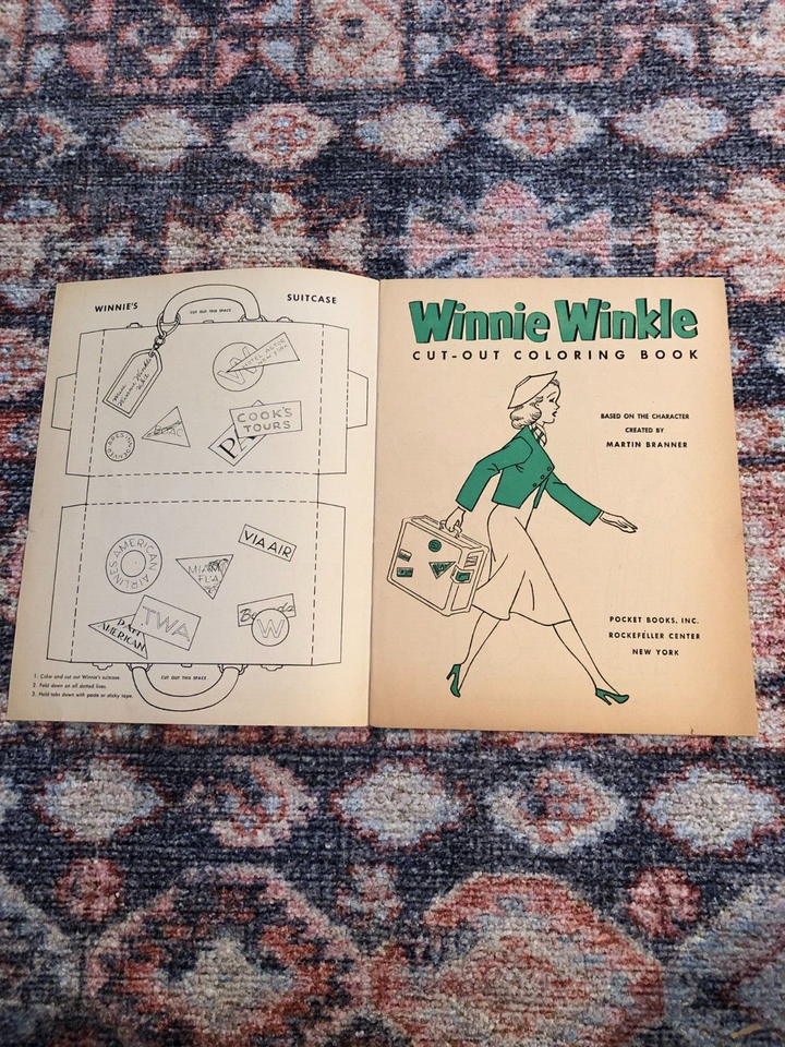 Original Vintage Winnie Winkle Cut-Out Coloring Book Paper Doll 1953 ...
