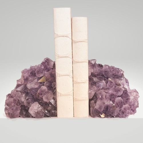 Amethyst Cluster Bookends Featuring Solid Large Gemstone Points, Purple ...
