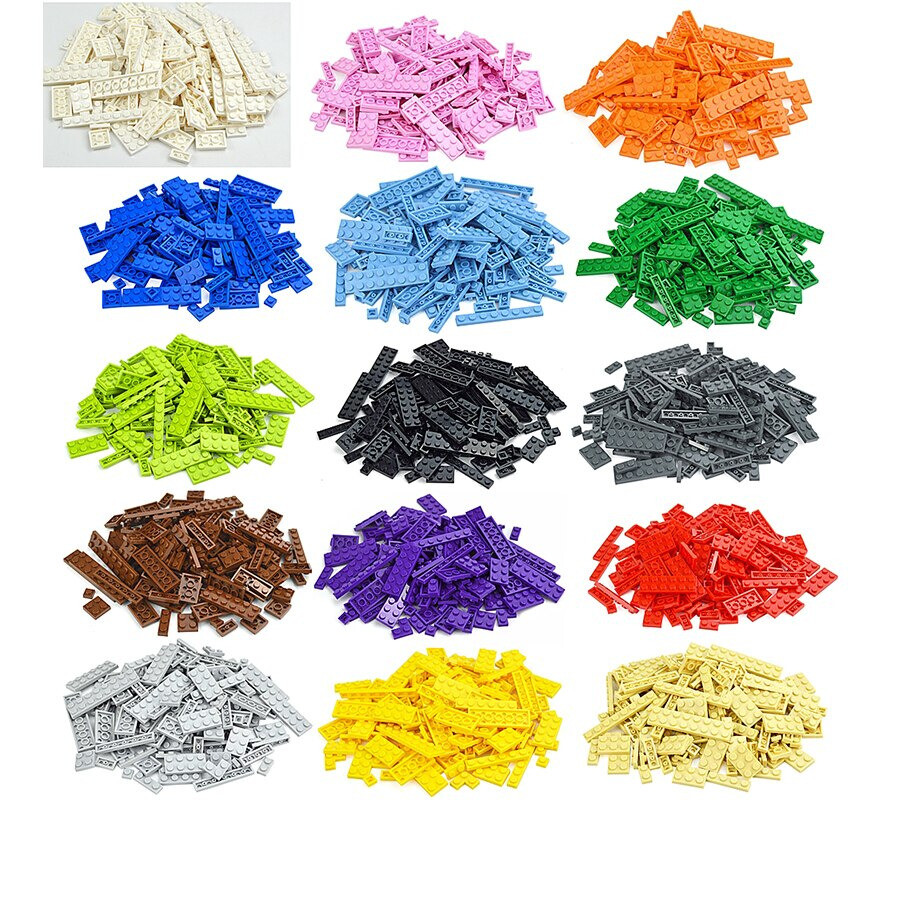 100pcs 11 Size Mixed 15 Color Thin Building Blocks Bricks Toy DIY ...