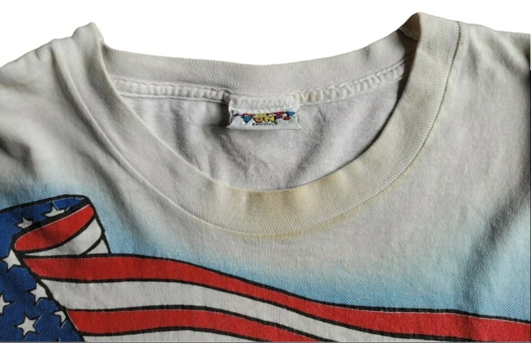 Vintage 90s Looney Tunes Taz American Flag Distressed… - Gem