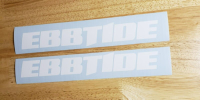 ebbtide BOAT vinyl decal 13x2” NEW pair white | eBay