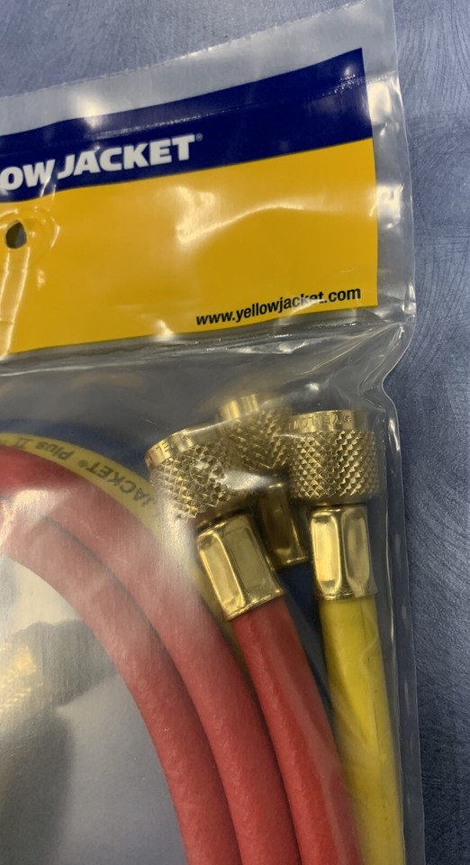 YELLOW JACKET 60" PLUS II 1/4" RYB 3PK HOSES W/BALL VALVE END 29985 | eBay