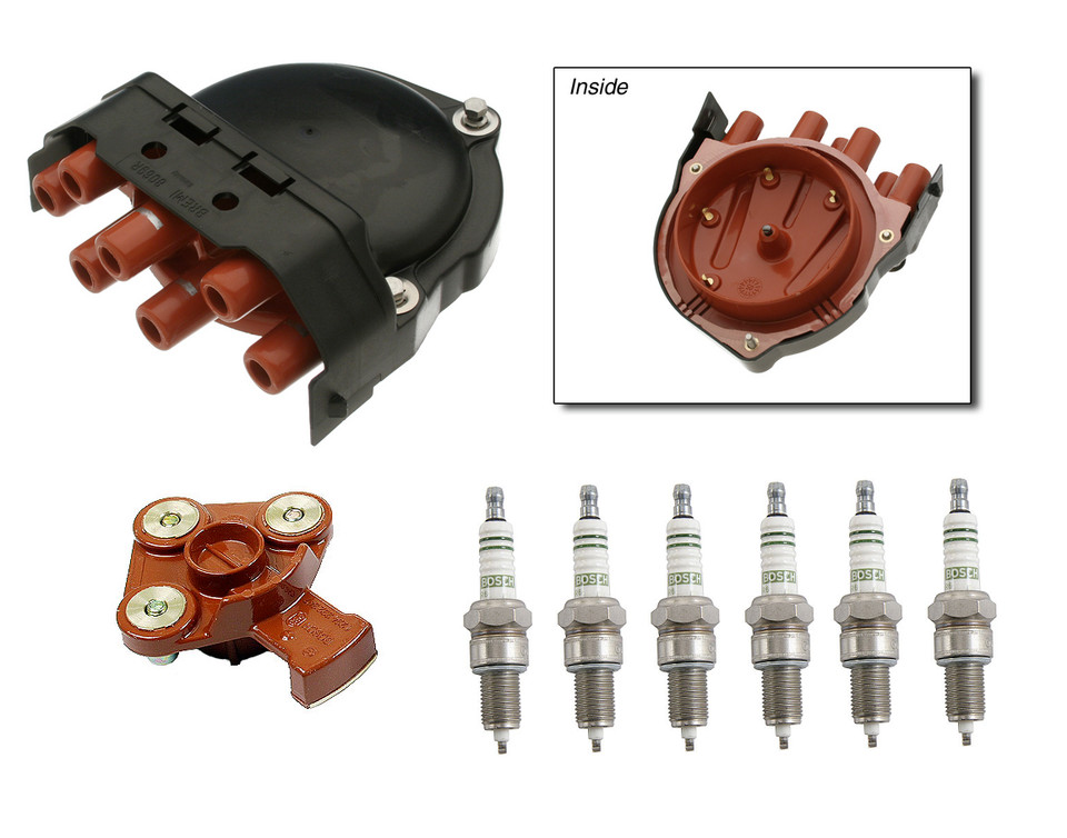 FOR BMW E30E32E34 Ignition Kit NGK Spark Plugs Distributor Cap Rotor ...