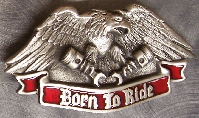 Pewter Belt Buckle Motorcycle Born to Ride Eagle NEW | eBay