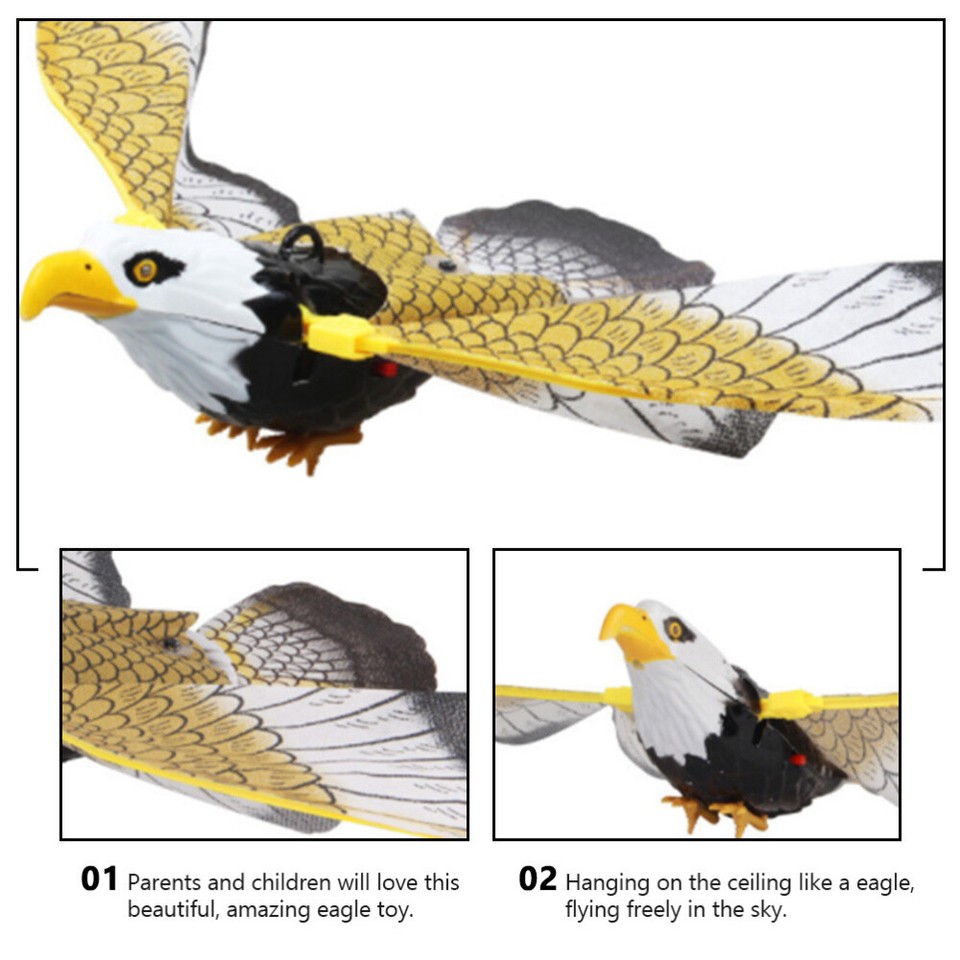 Electronic Flying Eagle Toy Flying Bird Flashing Toy for Indoor Cats Rc ...