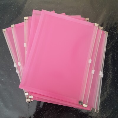 A5 PINK ZIP LOCK PLASTIC WALLETS ENVELOPE FOLDERS SCHOOL OFFICE ...