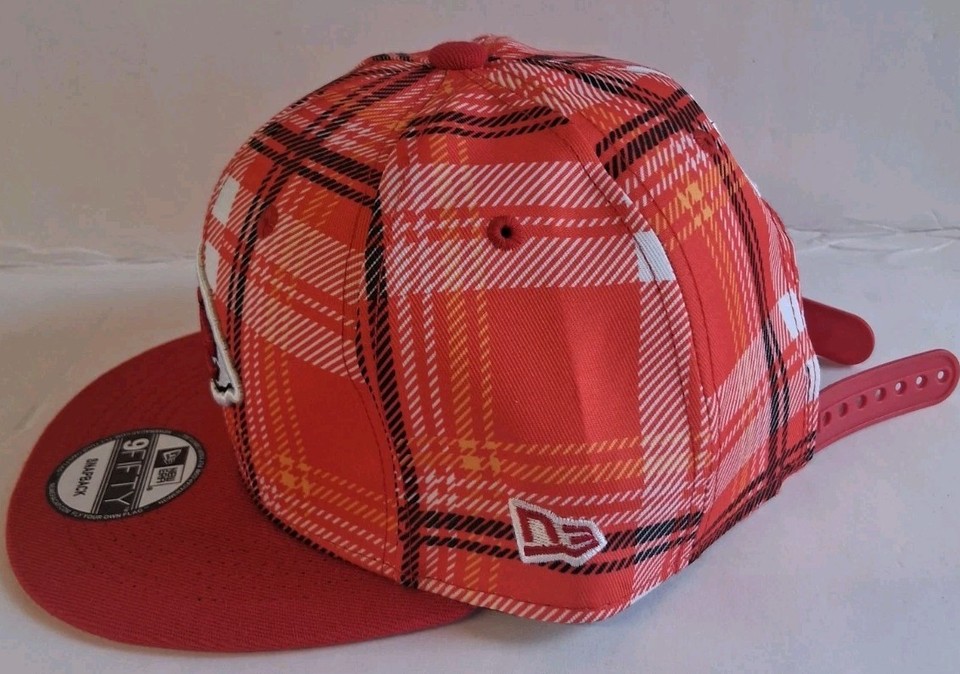 New Era Kansas City Chiefs 9FIFTY Snapback Plaid Red NFL Flat Bill Hat ...