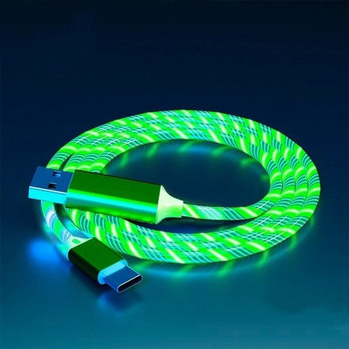 Glowing LED 3 IN 1 Cable For Samsung Xiaomi iPhone Flowing Streamer ...