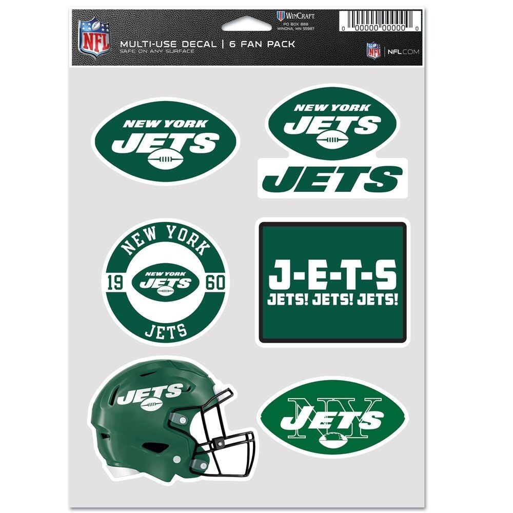 New York Jets Multi-Use 6 Fan Pack NFL Decal Stickers *Free Shipping | eBay