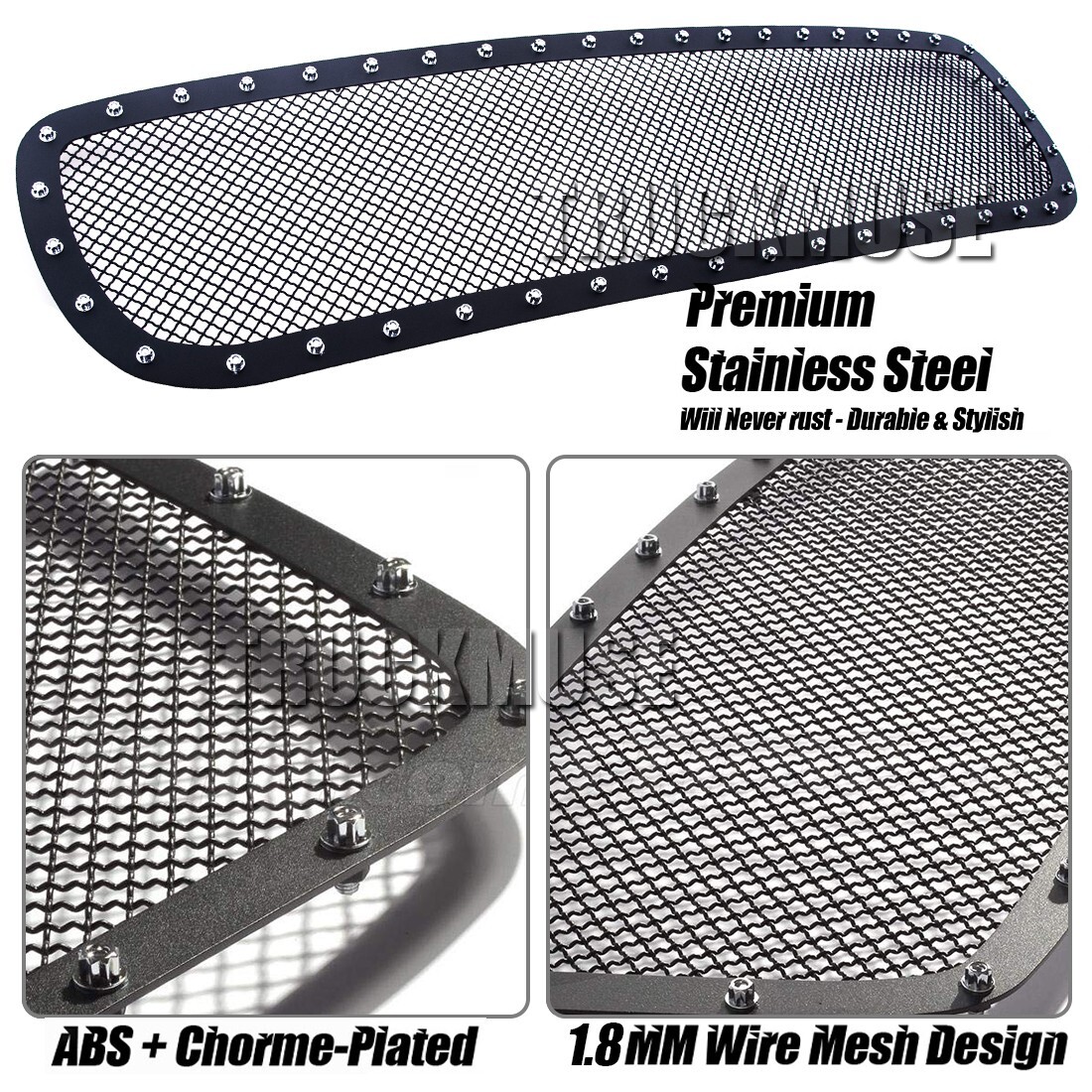 Fits 2001-2006 GMC Yukon/Denali 2002-2006 Sierra Grille Rivet Black ...