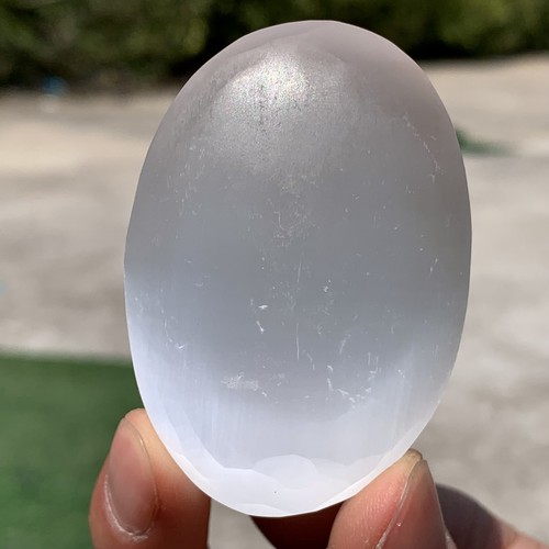 63G Natural Selenite Gemstone Crystal Healing Chakra Gypsum Palm Stone ...