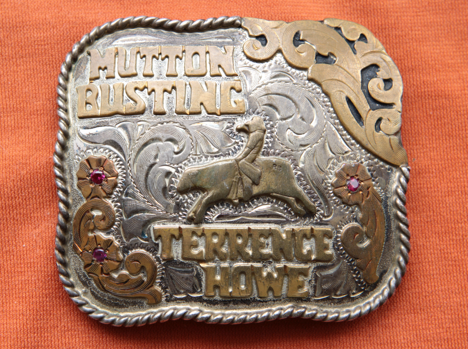 Vtg Red Bluff Cowboy Bull Rodeo Western Trophy Belt Buckle Mutton ...