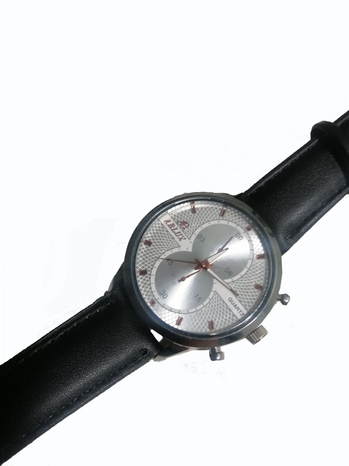 Ablux Mens Wrist Watch, Quartz, Leather, Black, Stainless Steel and ...