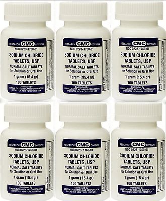 Sodium Chloride Tablets SALT 1GM 100ct ( 6 pack ) PRIORITY SHIP ...
