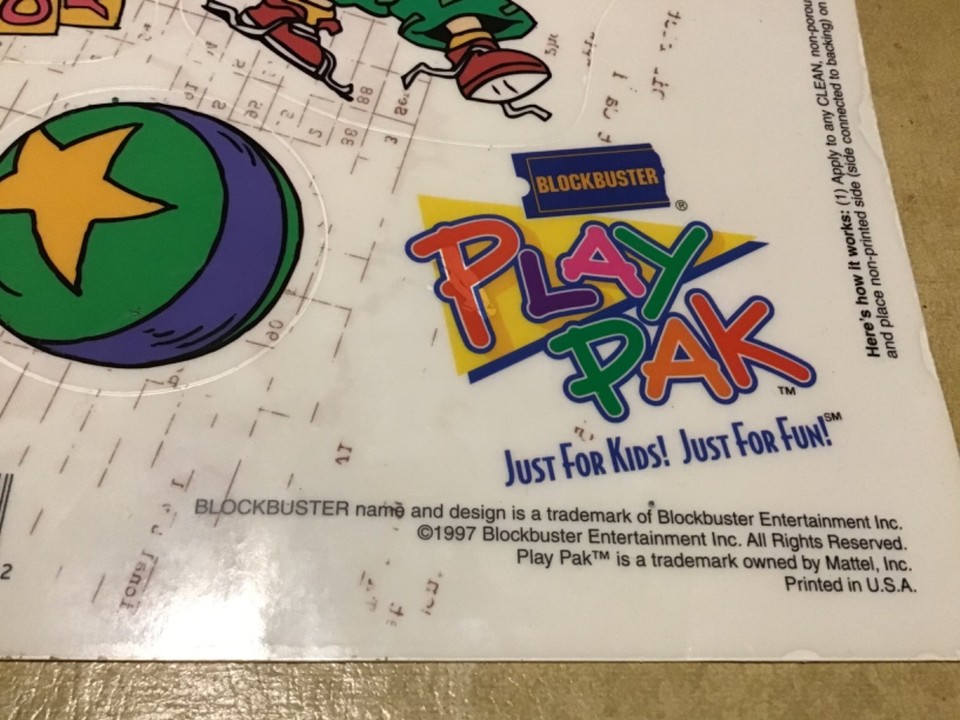 1997 Blockbuster Video Play Pak Rugrats, Plastic Reusable Cling Pieces ...