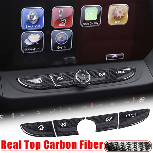 100% Real Carbon Fiber Navigation Button Cover Trim For Chevrolet ...
