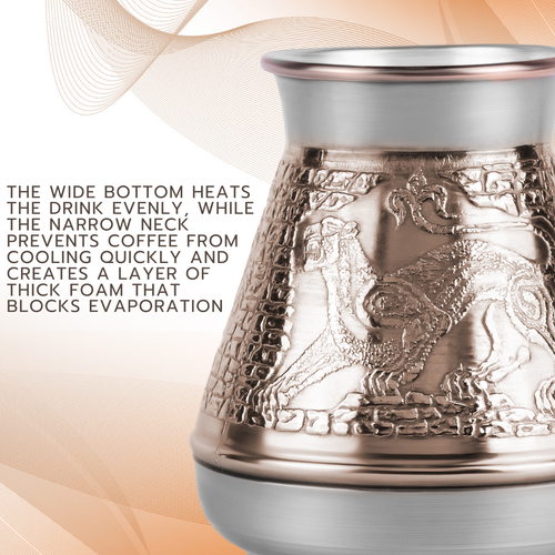 SET OF 3 Copper Cezve Turkish Armenian Coffee Pot Turka Ibrik Coffee ...