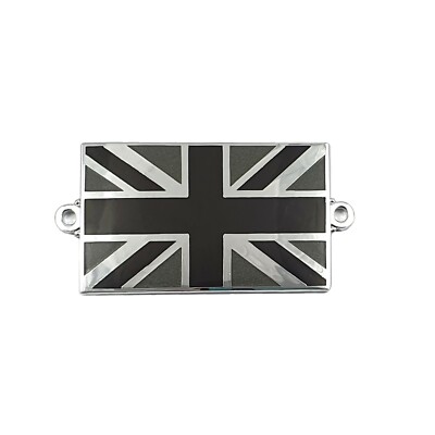 Black / Silver Union Jack Enamel Badge For Classic Cars Motor Bike ...