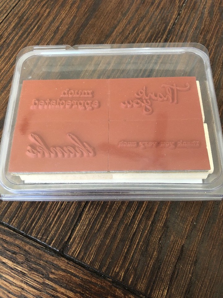 Stampin' Up "MUCH APPRECIATED" Set of 4 Thank You Sentiments Unmounted ...