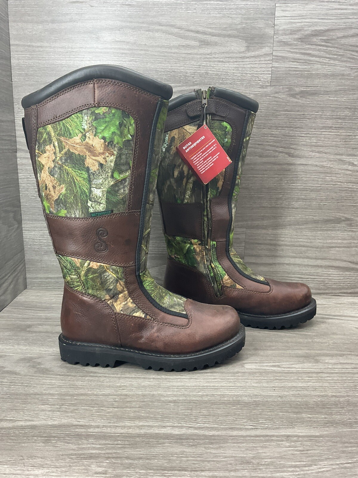 Cabelas She Outdoor Bayou Waterproof Side Zip Camo Snake Boots Women’s ...