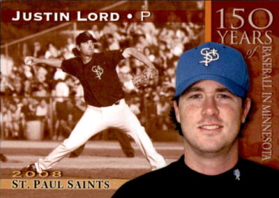 2008 St. Paul Saints Team Issue 13 Justin Lord Tallahassee Florida ...