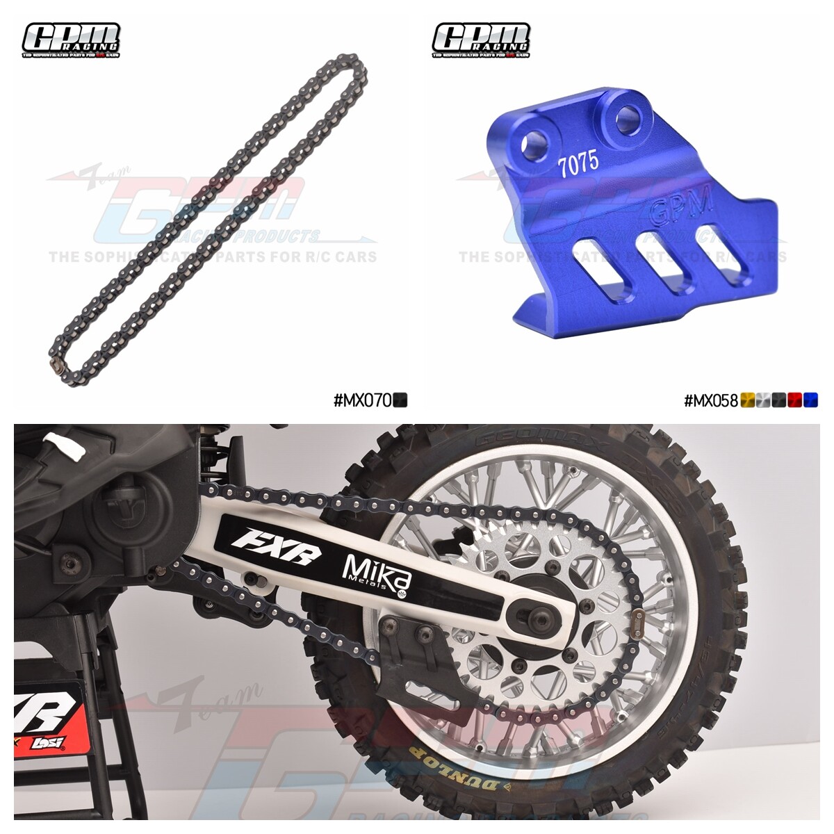 GPM Steel Chain + Alloy Chain Cover Plate for LOSI 1/4 PROMOTO-MX ...