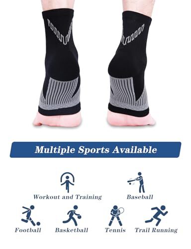 Compression Ankle Sleeve Brace Plantar Fasciitis Toeless Socks for Men ...