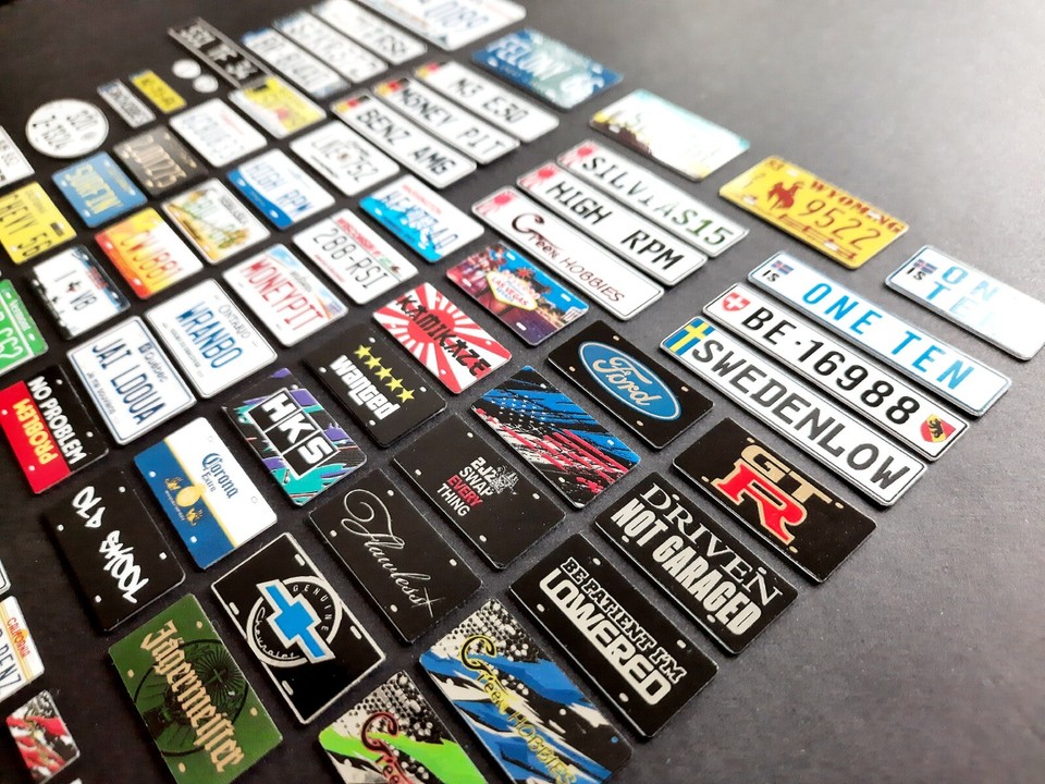 RC 1/10 USA STATES License Plate Scale Sticker American Number Plates ...