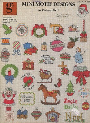 Vintage Christmas Mini Motif Designs 1982 Counted Cross Stitch Pattern ...