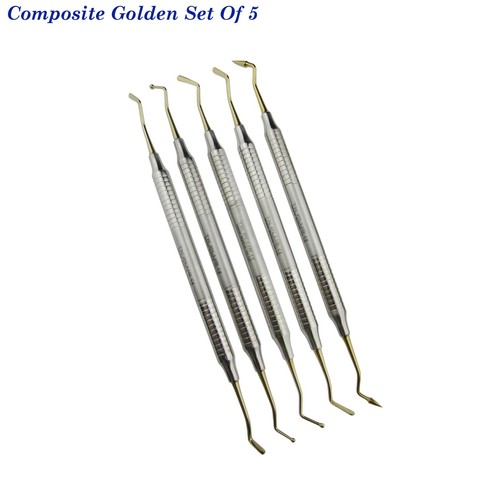 Set Of 5 Composite Golden Plastic Filling instruments for Restorative ...