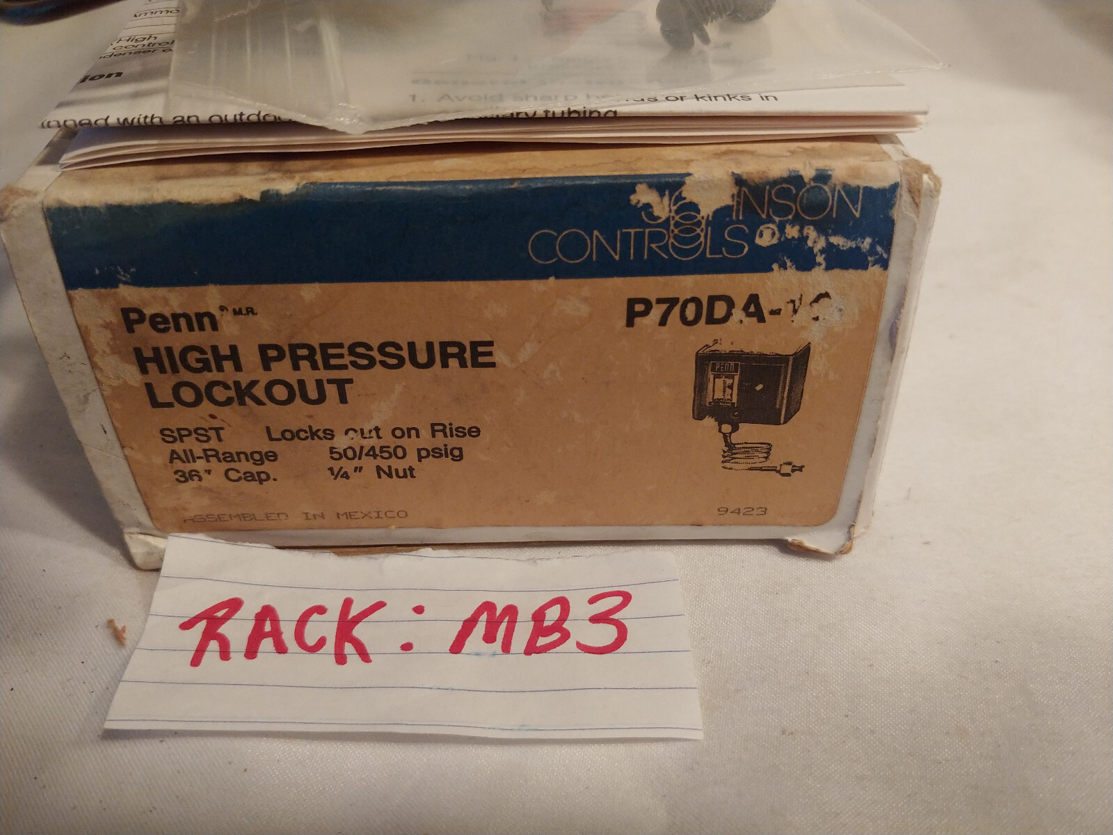 Johnson Controls P70da-1 Pressure Switch P70DA1 for sale online | eBay