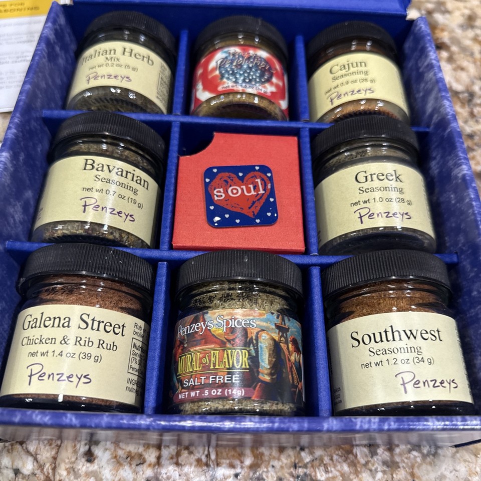 NEW Penzeys Spices SOUL 2021 Gift Box 8 Spices + Recipes + Soul Pin | eBay