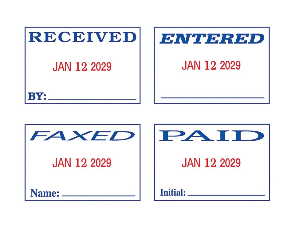 2000 PLUS 4-In-1 Message Date Stamp, ENTERED, FAXED, RECEIVED, PAID ...