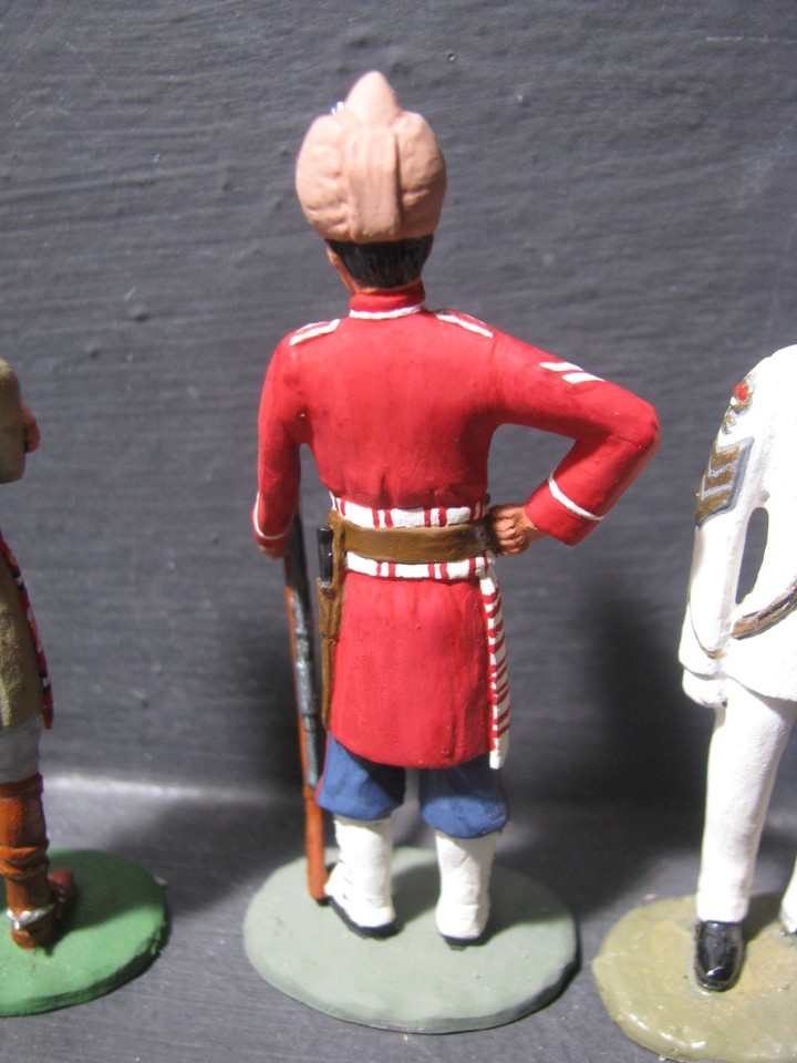54MM BUILT & PAINTED 5 VALIANT VICTORIAN ERA INDIAN ARMY TYPES | eBay