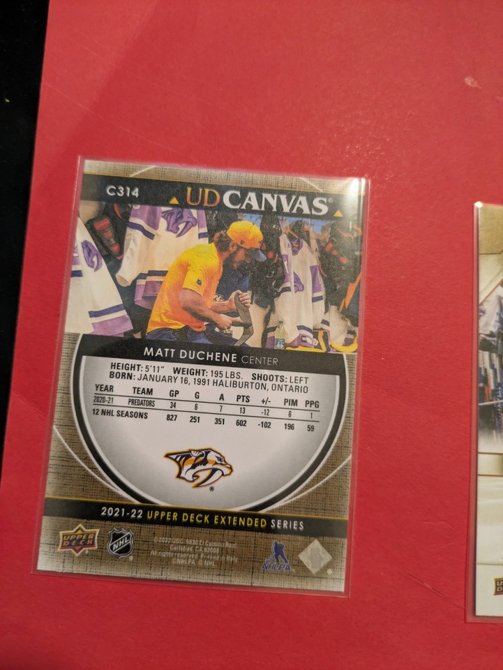 21-22 Upper Deck Canvas Matt Duchene Brayden Point. Casey Mittlestadt ...