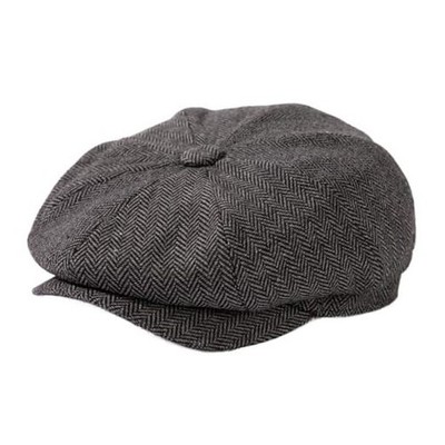 L/XL/XXL Wool Tweed Newsboy Cap for Men Paperboy Warm X-Large Grey ...