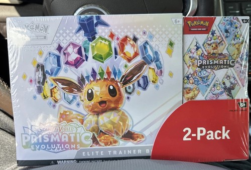 Pokemon Prismatic Evolutions ETB + Booster Bundle Costco 2 Pack ...