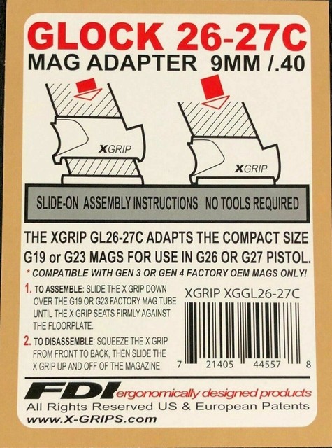 XGRIP XG-GL26-27C Magazine Adapter for sale online | eBay