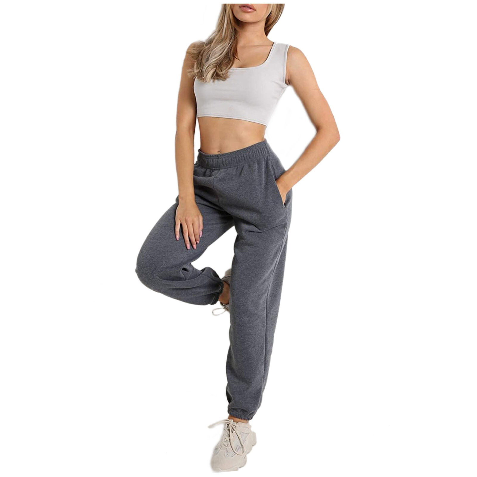 LADIES JOG PANTS WOMEN CASUAL YOGA GYM JOGGERS RUNNING TROUSERS JOGGING ...